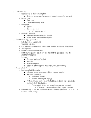 Financial Management 1 Exam 1 - Financial Management 1- Exam 1 Chapter ...