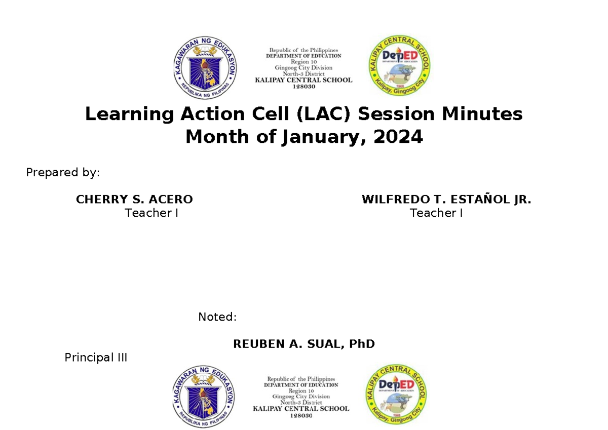 LAC Minute Template chepie - Learning Action Cell (LAC) Session Minutes ...