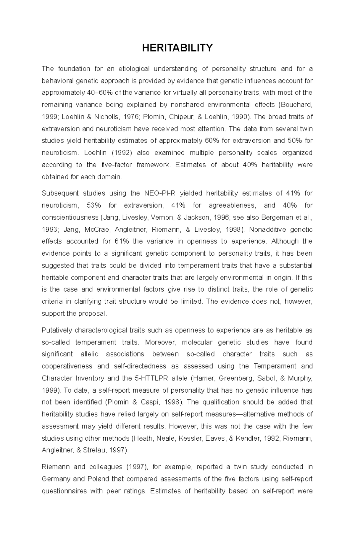 Heritability - HERITABILITY The foundation for an etiological ...