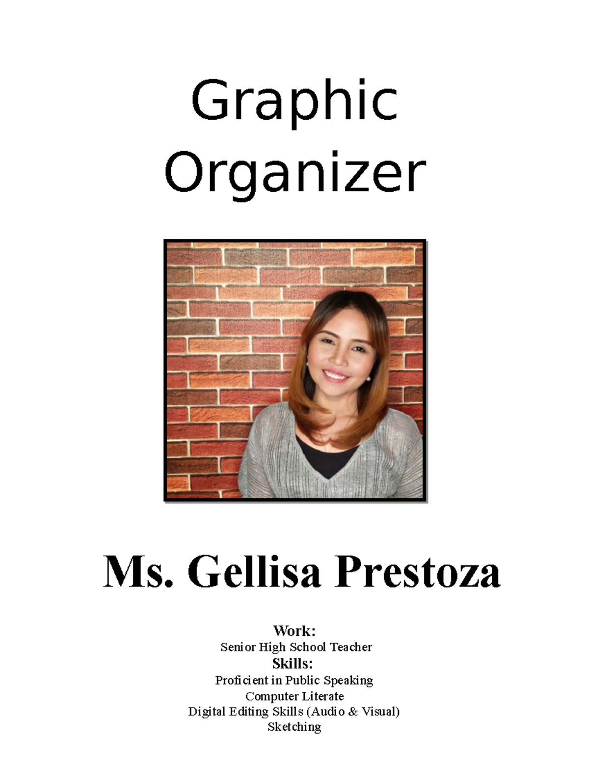 Graphic Organizer - Graphic Organizer Work: Senior High School Teacher ...