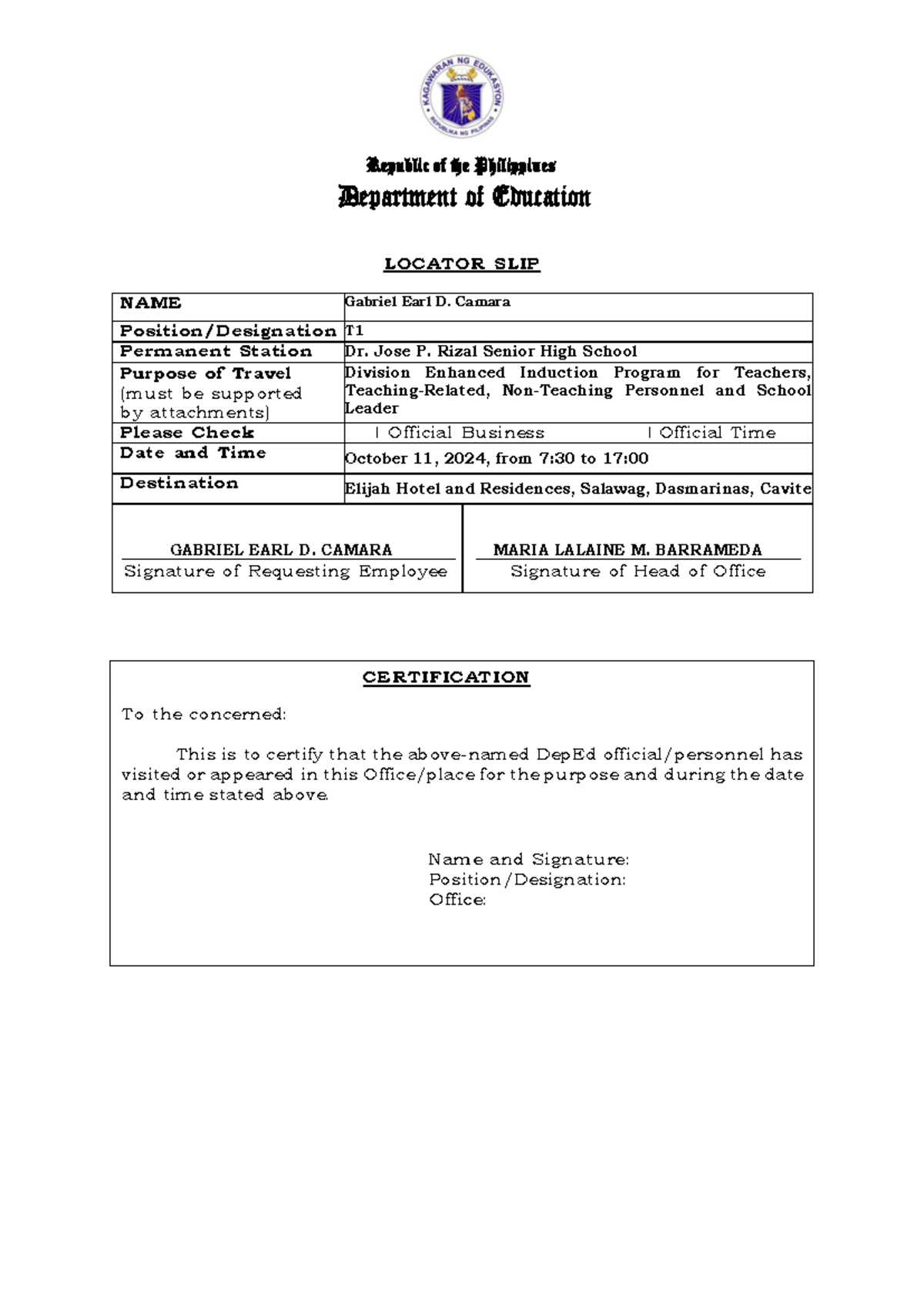 Template Locator-Slip-Form-For-activities-events-errands - Republic of ...