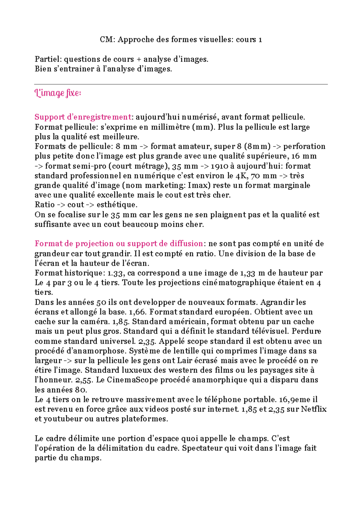 CM: Approche des formes visuelles: cours 1 - Bien s’entrainer à l ...