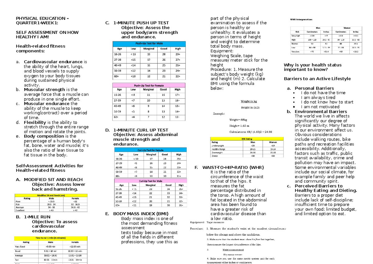 PE-Q1W1 Handouts - PE AND HEALTH - PHYSICAL EDUCATION – QUARTER1-WEEK1 ...
