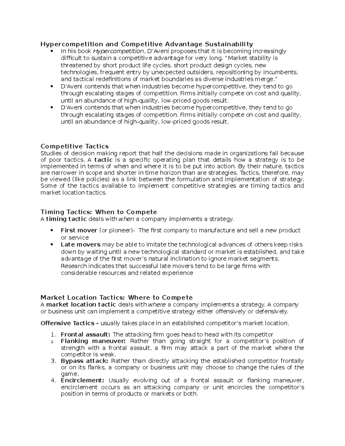 Hyper competition - Hypercompetition and Competitive Advantage ...