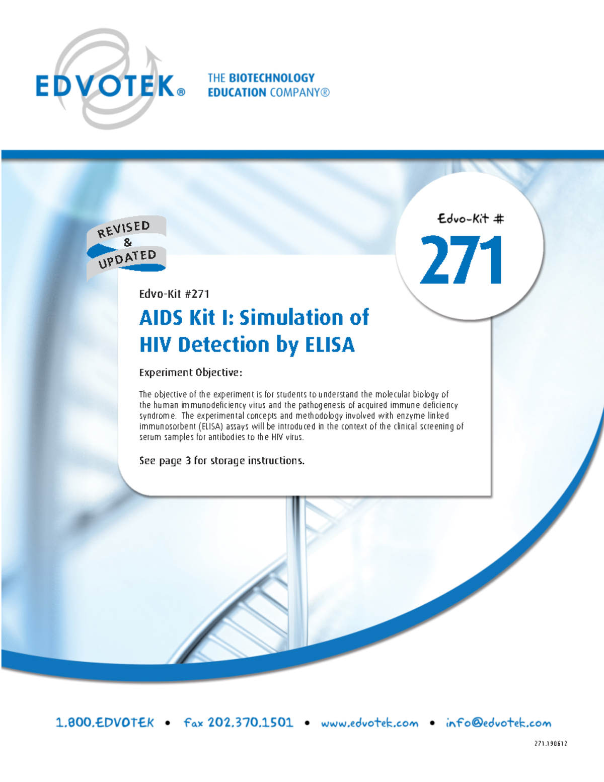 AIDS Kit I Edvotek 271 Student Copy - 271 Edvo-Kit AIDS Kit I ...