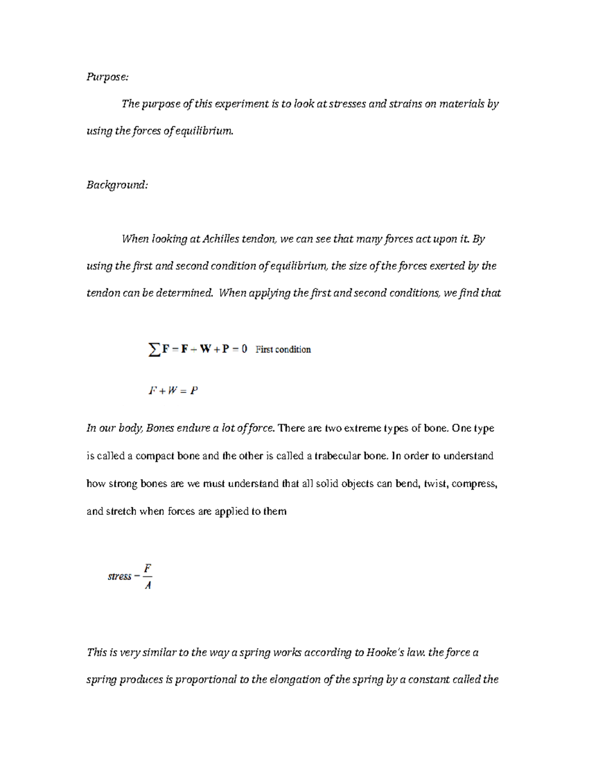 Lab 10 - Physics Lab 1 post lab - Purpose: The purpose of this ...