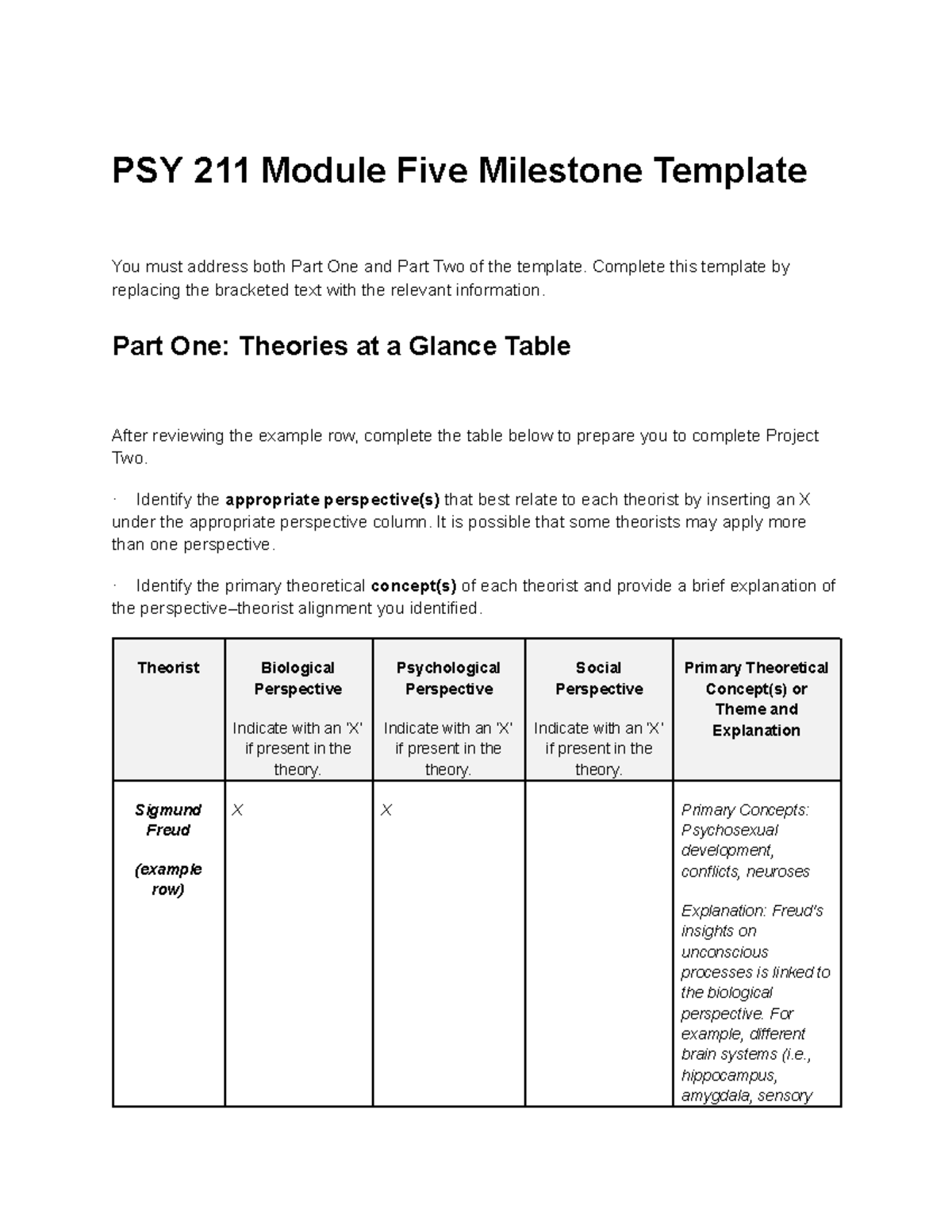 Psy week 5 pro - week 5 psy 211 project - PSY 211 Module Five Milestone Template You must ...