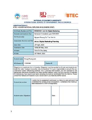DM A2 F23 - brief asm2 - NATIONAL ECONOMICS UNIVERSITY INTERNATIONAL ...