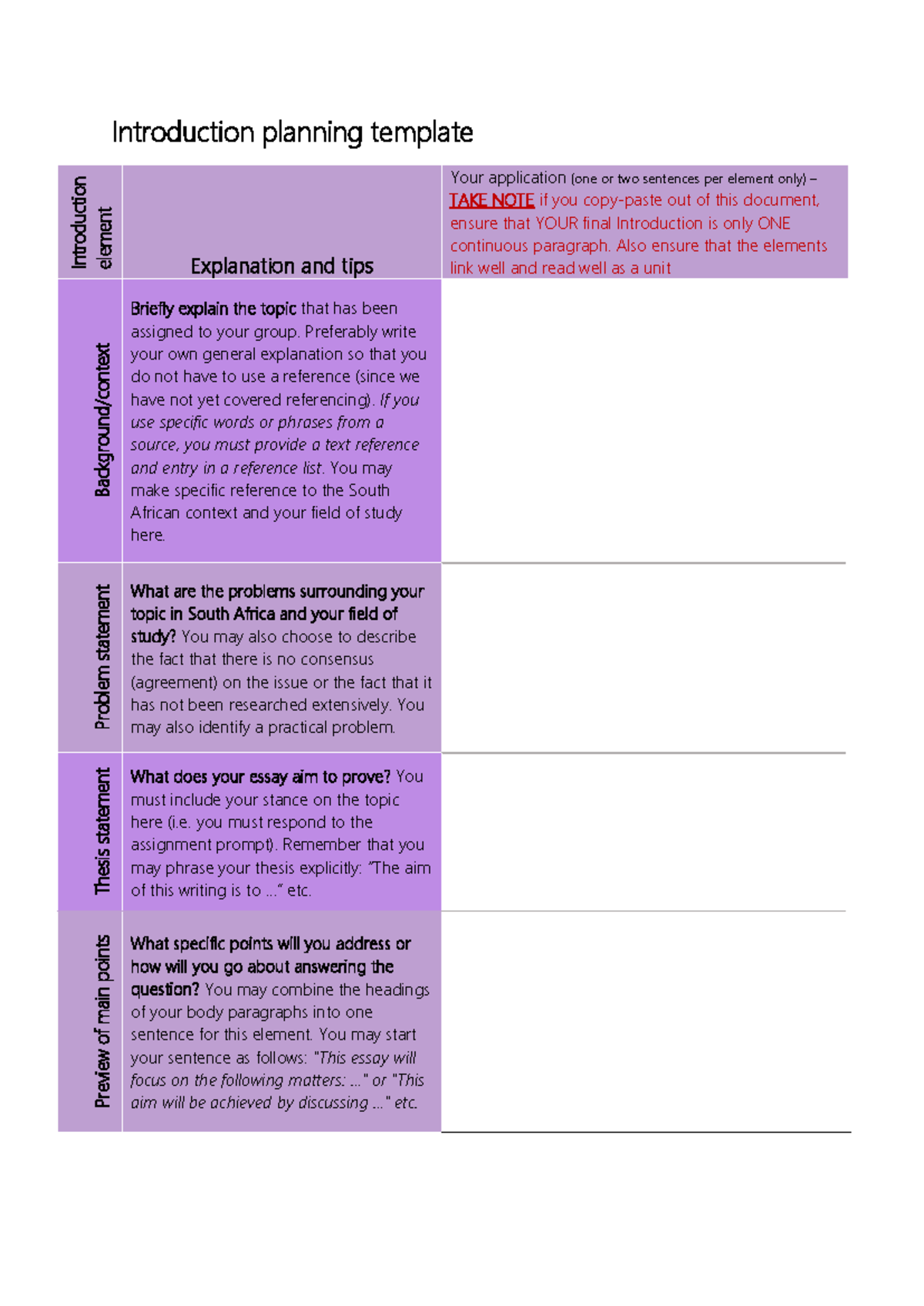Introduction+planning+template - Introduction planning template ...