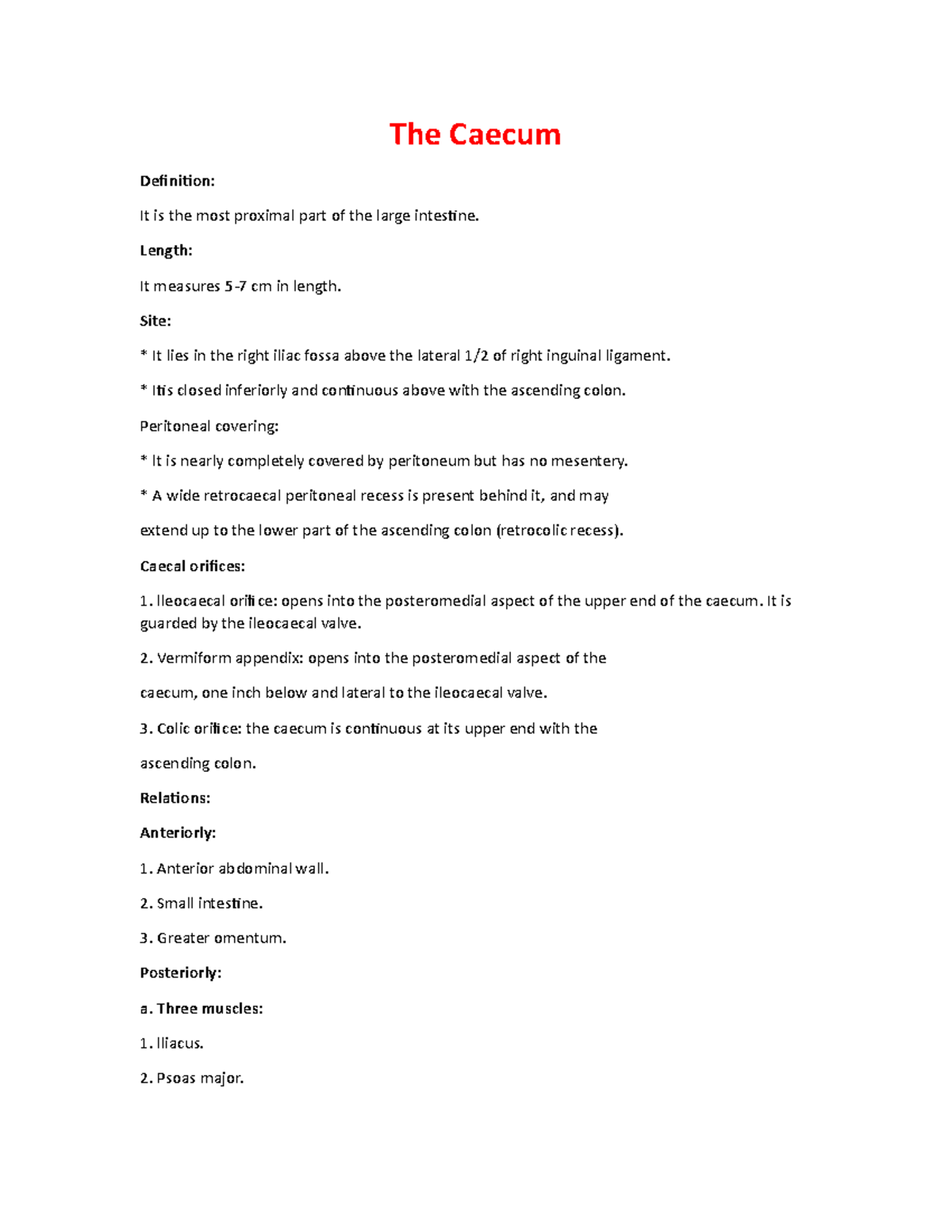 The Caecum - anatomical clinical importance of ceacum - The Caecum ...
