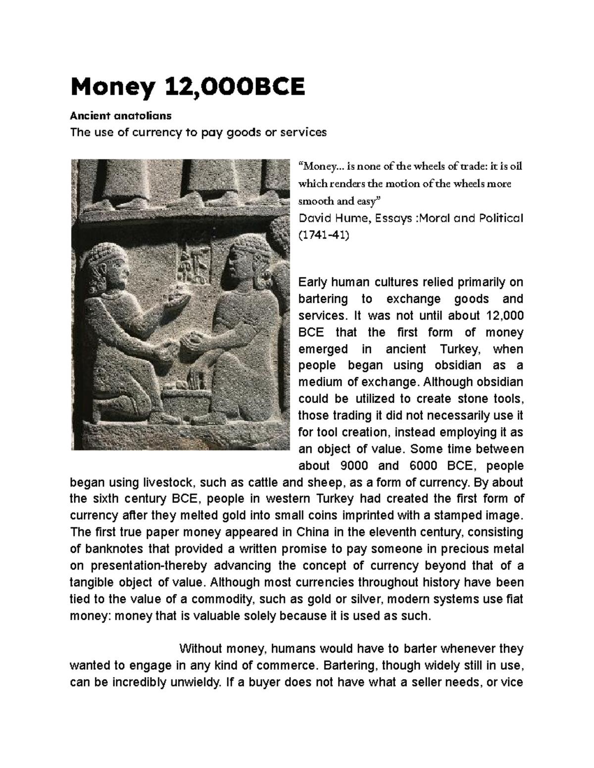Money 12,000BCE - Money 12,000BCE Ancient anatolians The use of ...