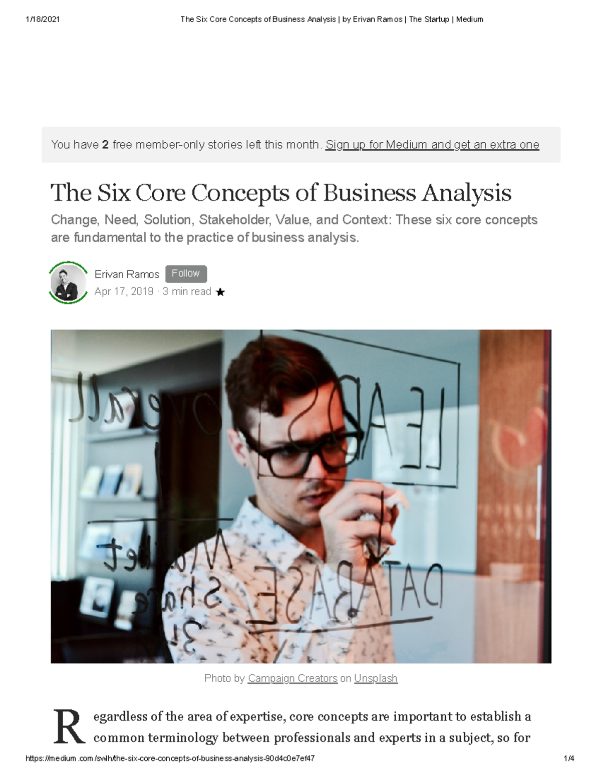The Six Core Concepts of Business Analysis by Erivan Ramos The Startup ...