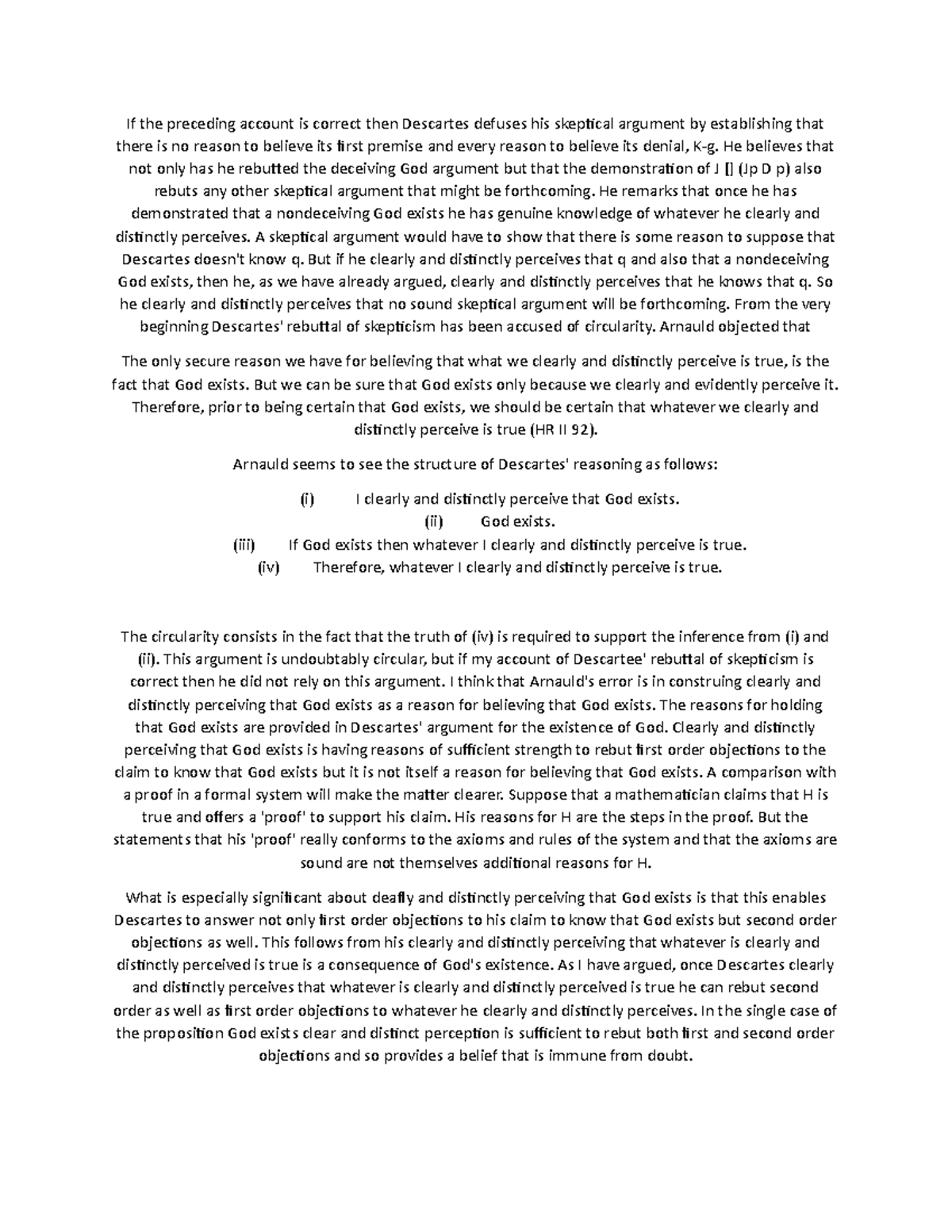 Barry lowe 4 - this is the fourth part of descartes skeptical and ...