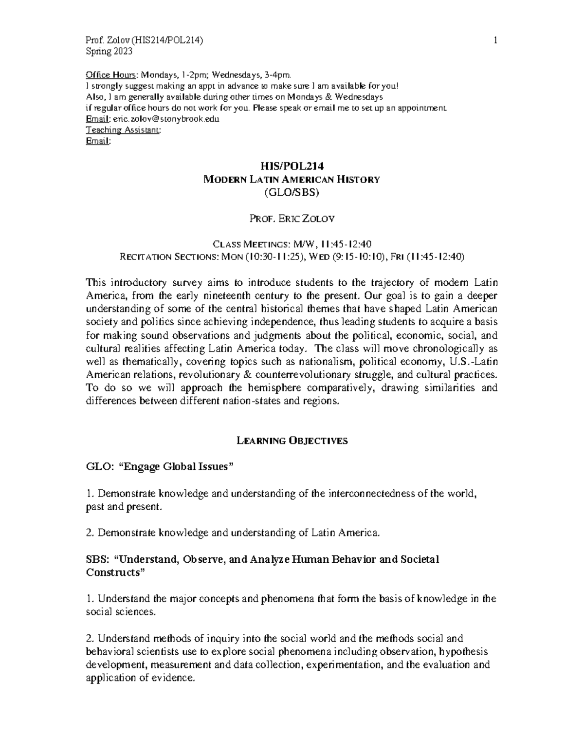 Zolov.HIS-POL - modern latin america syllabus - Spring 2023 Office ...