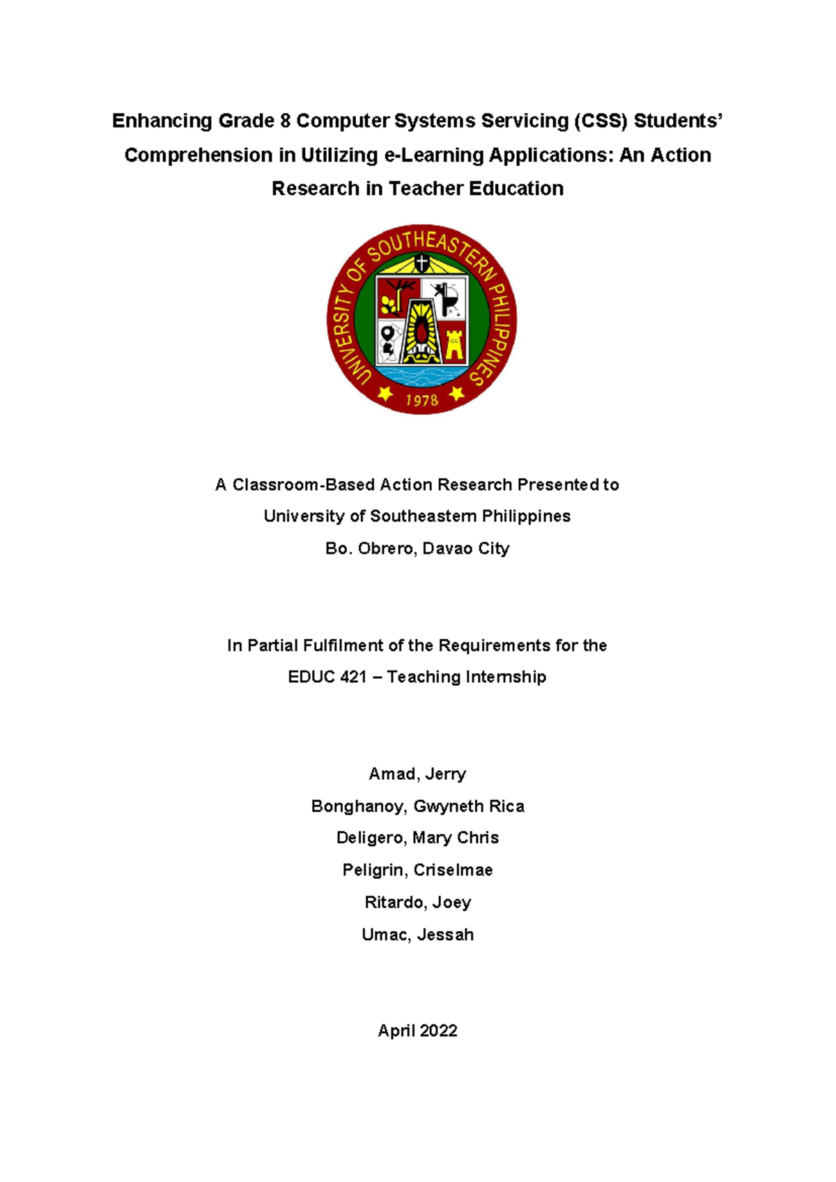 UMAC-Jessah CBAR-Proposal-Paper-Paper-Ver - Enhancing Grade 8 Computer ...