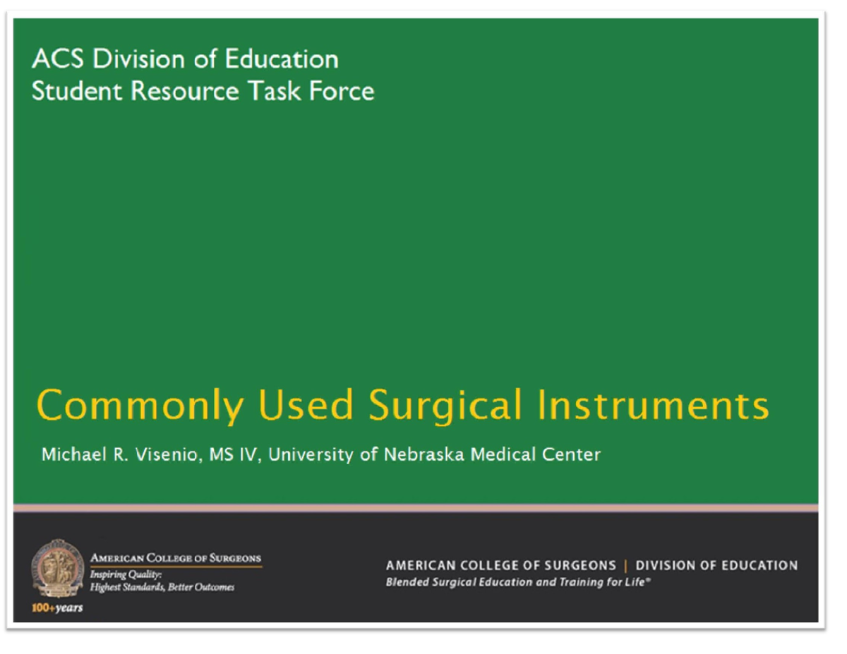 Common surgical instruments module - FORCEPS Also known as non- locking ...