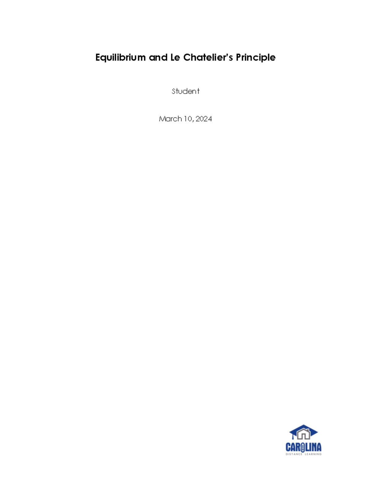 Equilibrium and Le Chateliers Principle Labsheet - Equilibrium and Le ...