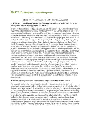 Unit 1 Individual Assignment PMGT - Unit 1 Individual Assignment Write a short paper identifying ...