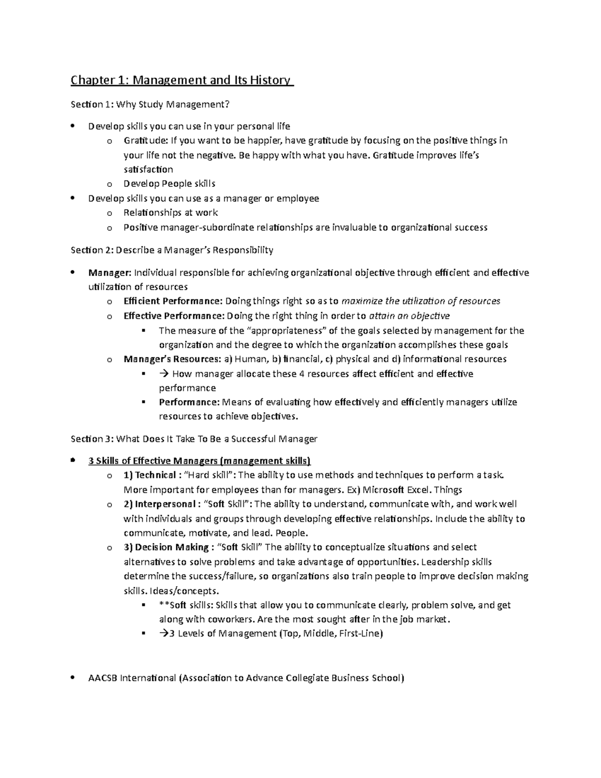 Chapter 1 - Chapter 1: Management and Its History Section 1: Why Study ...