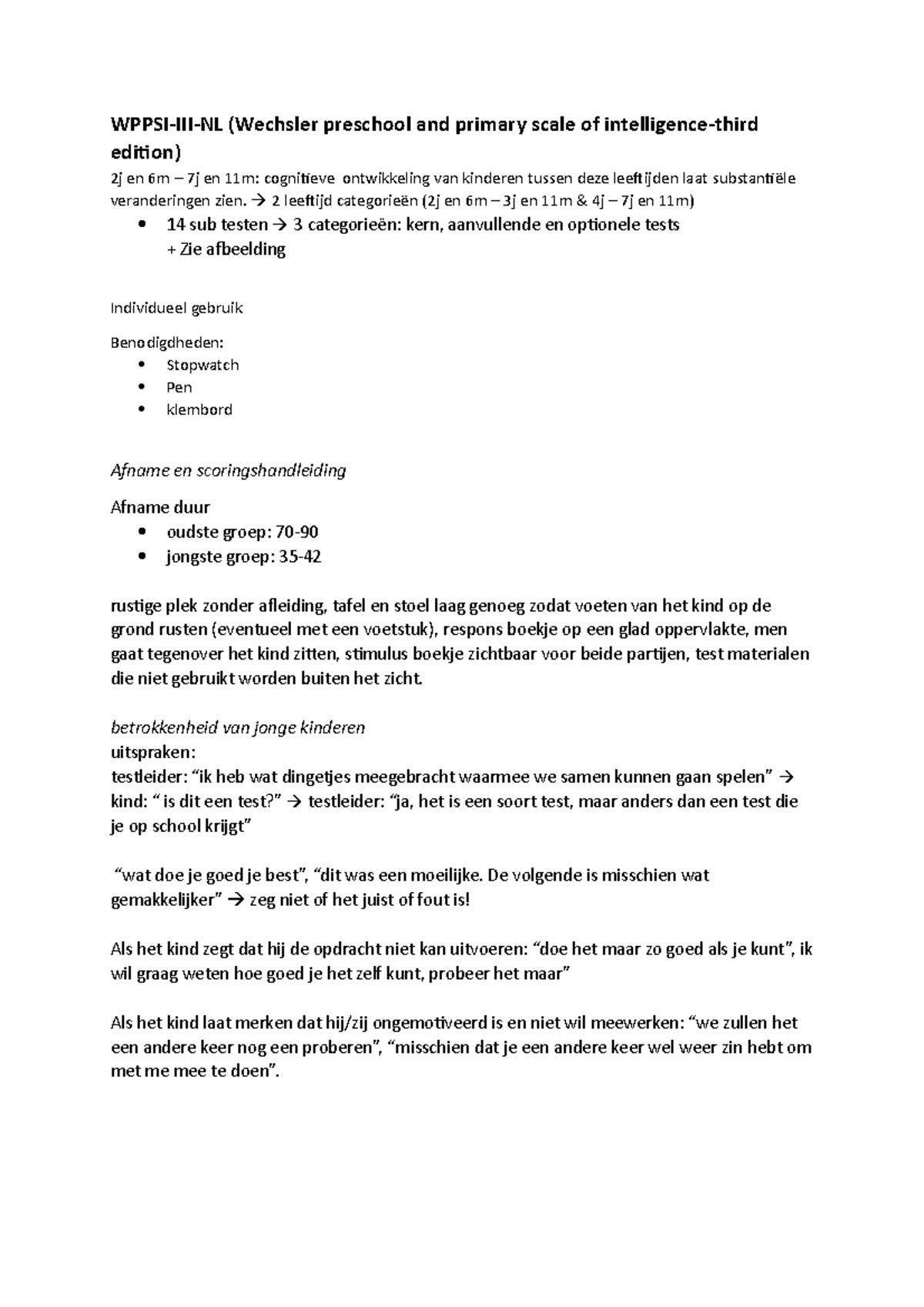 Wppsi - WPPSI-III-NL (Wechsler preschool and primary scale of ...
