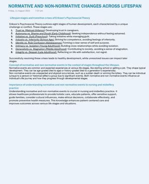 Lifespan Stages AND SELF Concept - Why is it important that nurses and ...