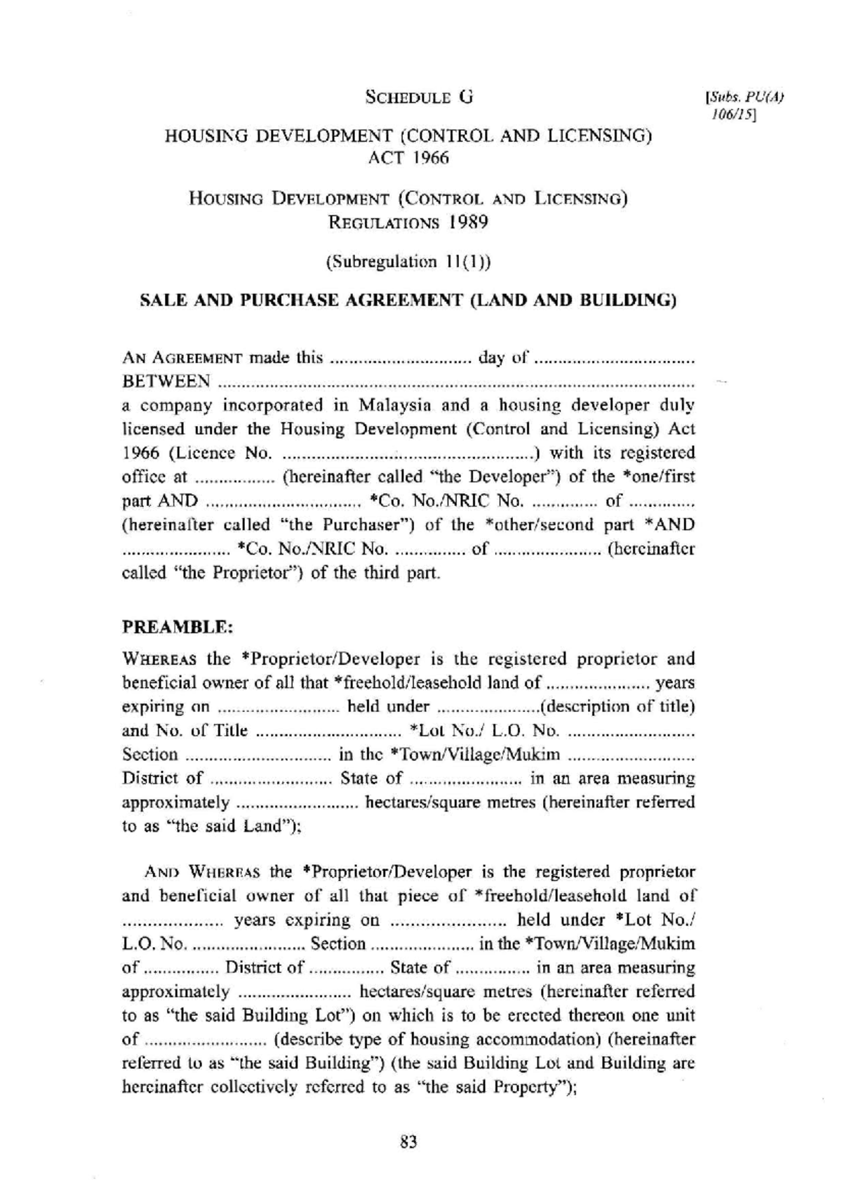 Schedule G HDA 1966 (as at 5 October 2022) - Non-Contentious Legal ...