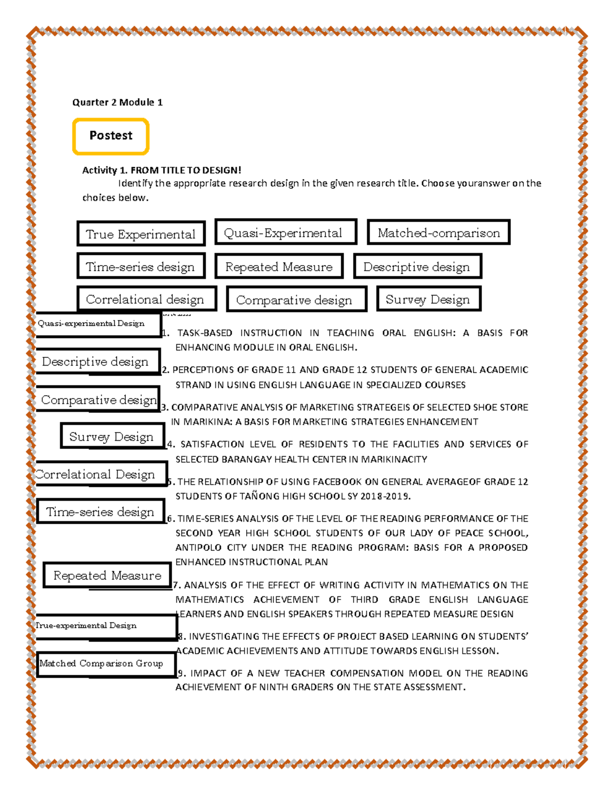 Practical Research 2 Module 1 - Quarter 2 Module 1 Activity 1. FROM ...