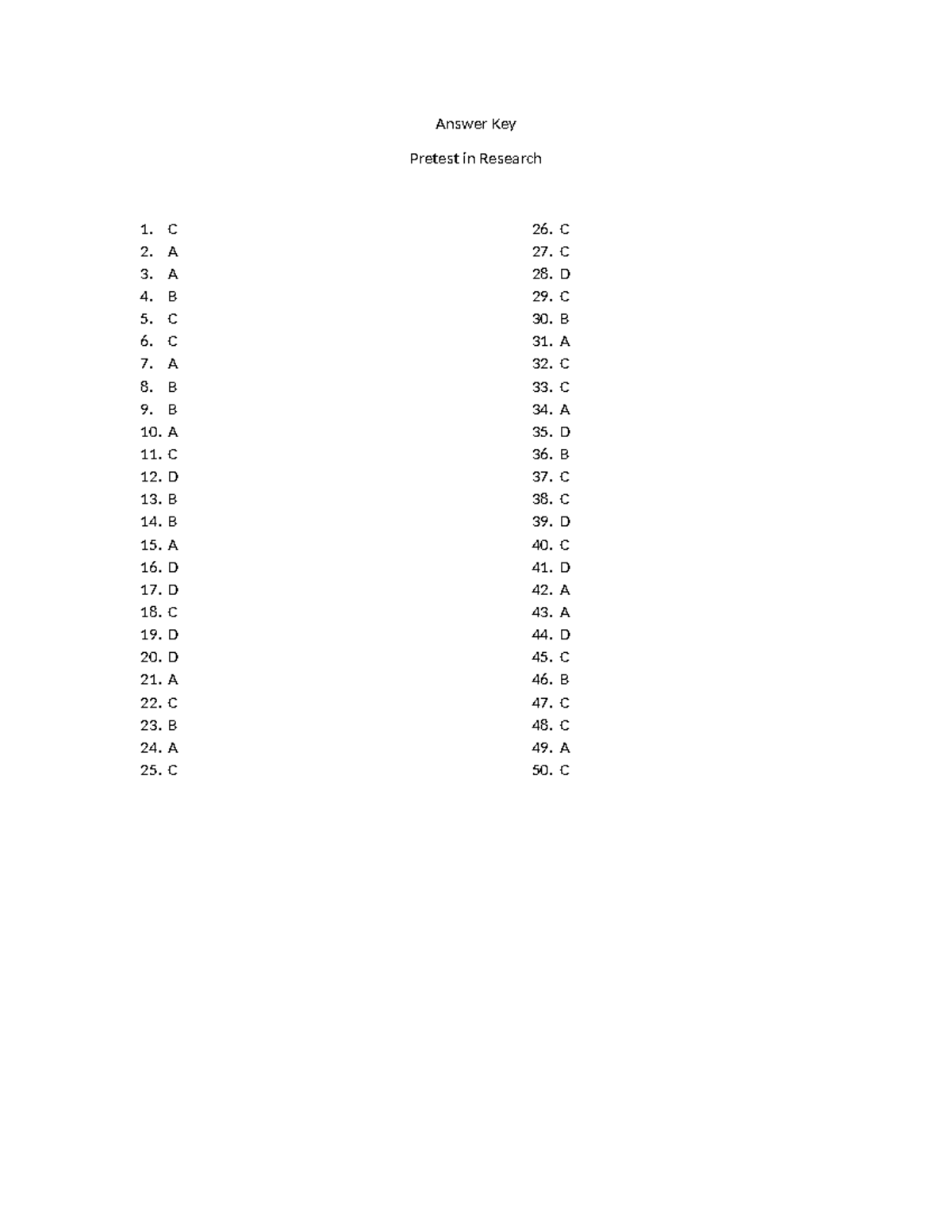 Answer Key This Will Give You A Hint To The Academic Materials