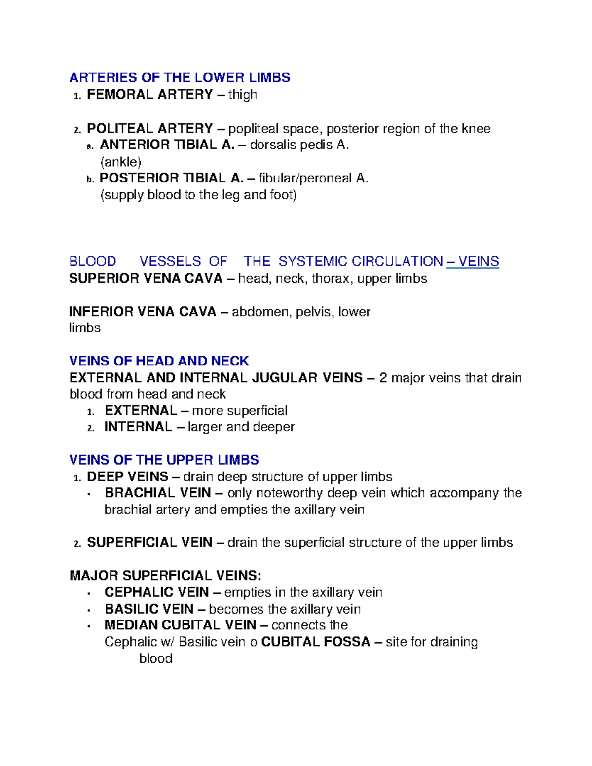 Blood Vessels OF THE Systemic Circulation - ARTERIES OF THE LOWER LIMBS ...