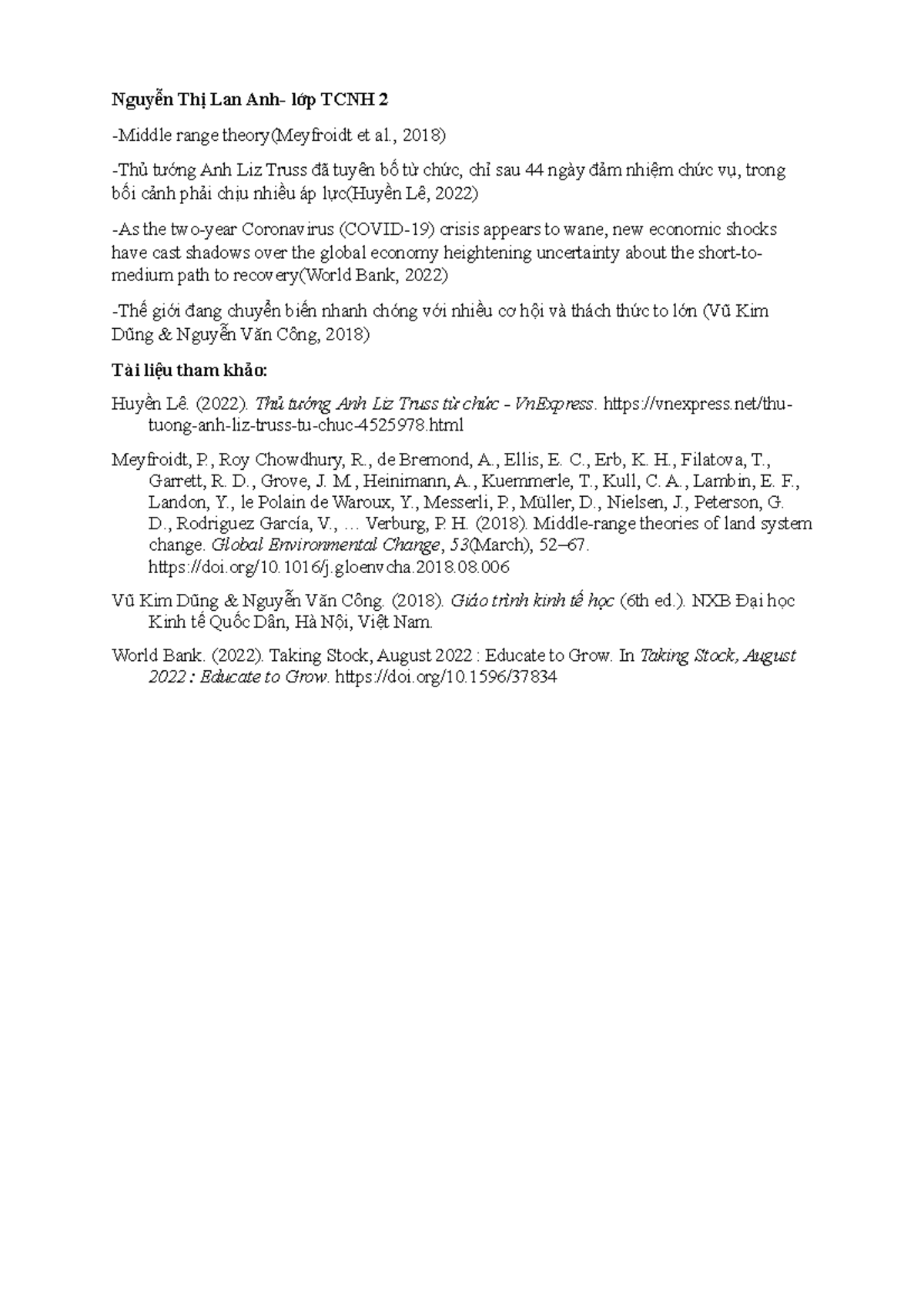 Middle-range-theory - lecture notes - Nguyễn Thị Lan Anh- lớp TCNH 2 ...