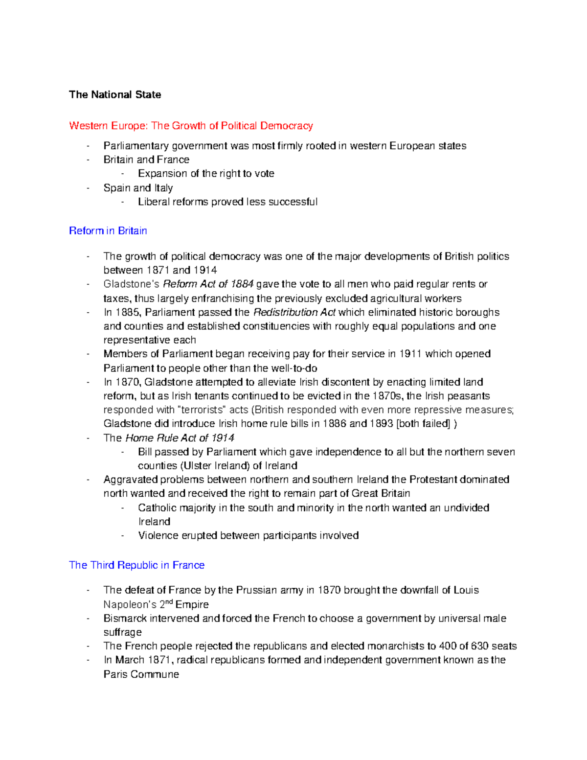 Nationalism and Modernity Part 7 - The National State Western Europe ...