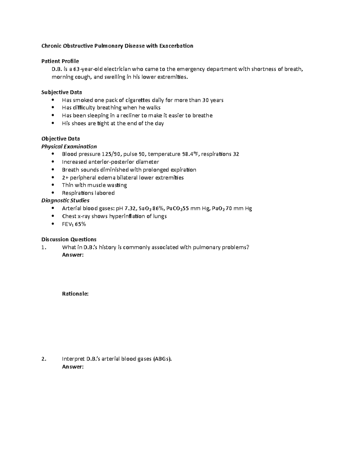 Case Study-Chronic Obstructive Pulmonary Disease with Exacerbation-2 ...
