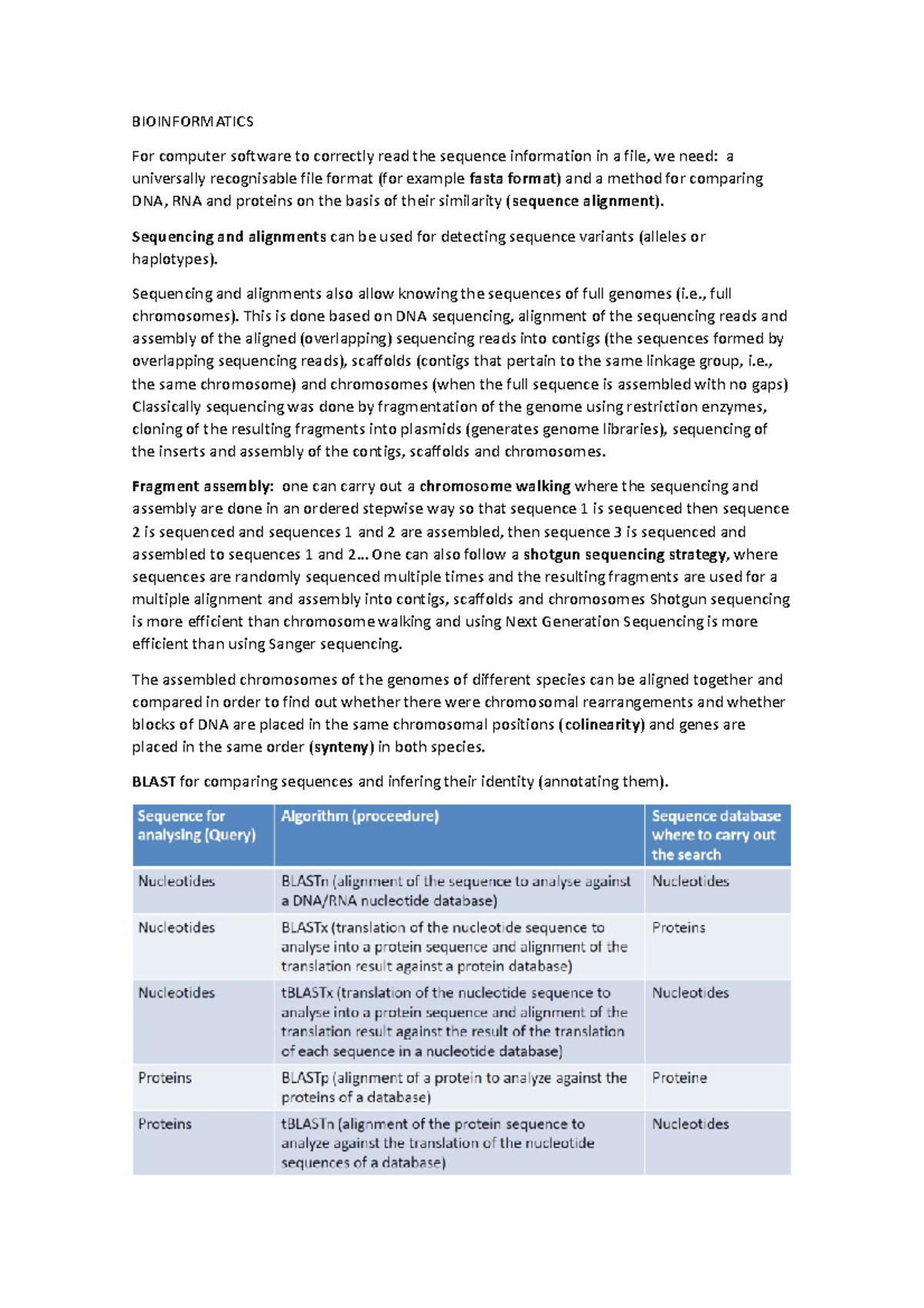 Bioinformatics - ekkr - BIOINFORMATICS For computer software to ...