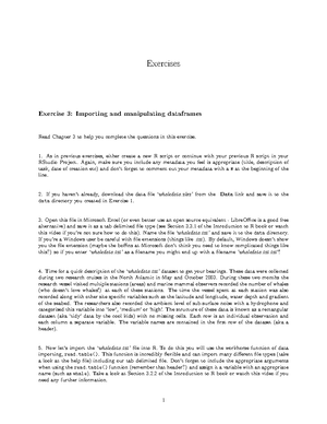 Exercise 2 - Getting to know R and R studio - Exercises Exercise 2 ...