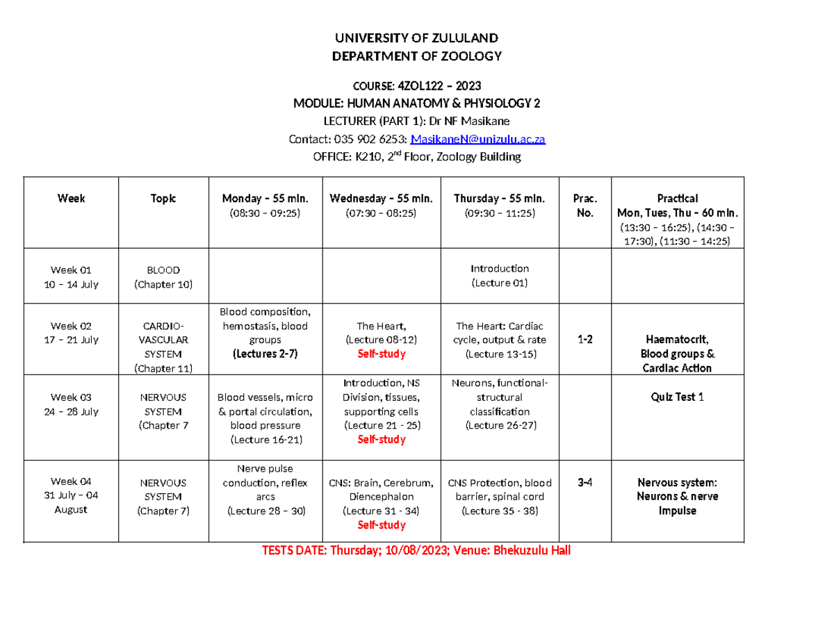 4ZOL122 Complete Course Outline 2023 v2 - UNIVERSITY OF ZULULAND ...