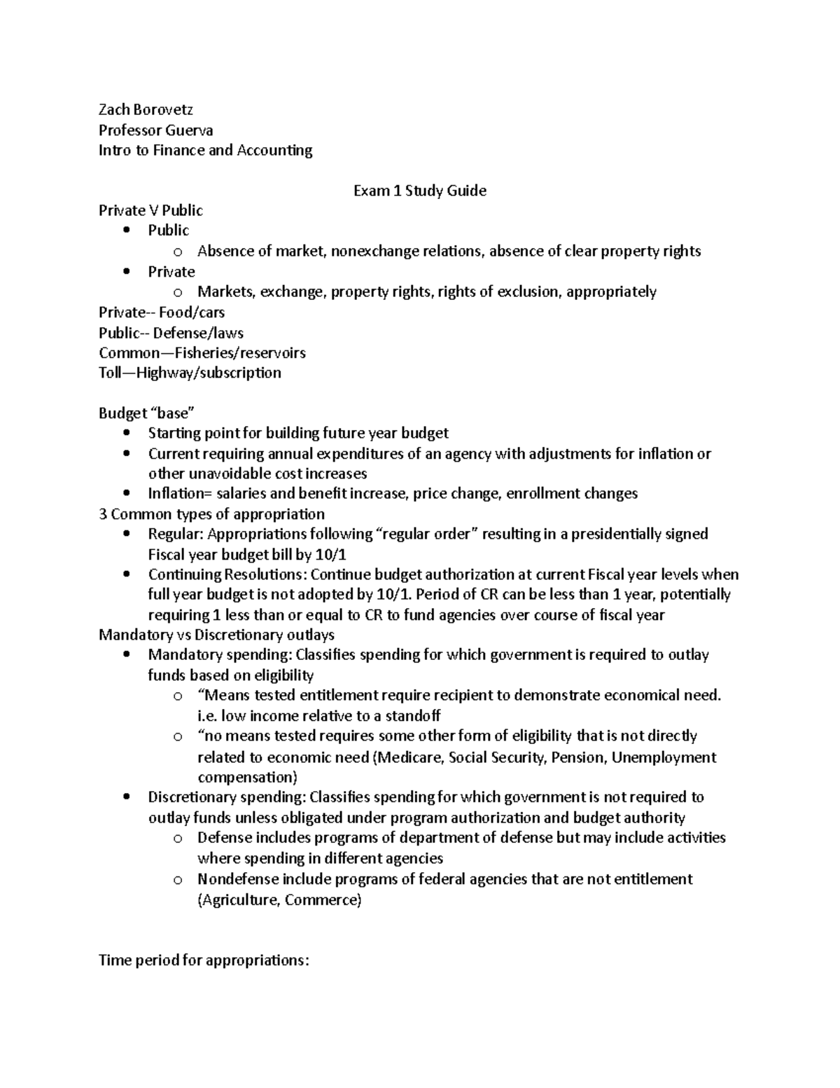 Intro to Finance and Accounting Exam 1 Study Guide - Studocu