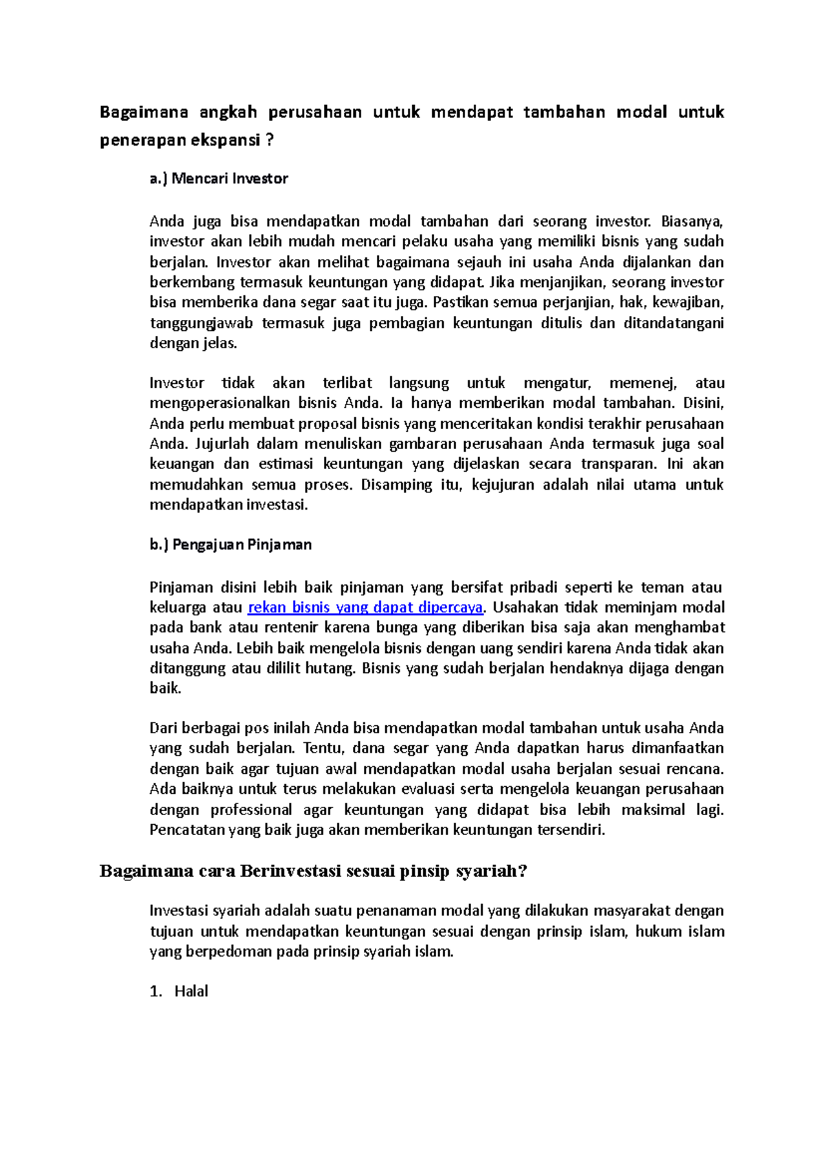 Tugas manajemen keuangan 1 - Bagaimana angkah perusahaan untuk mendapat ...