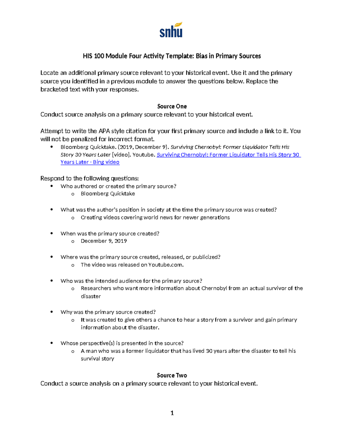 Module Four Activity - Use it and the primary source you identified in ...