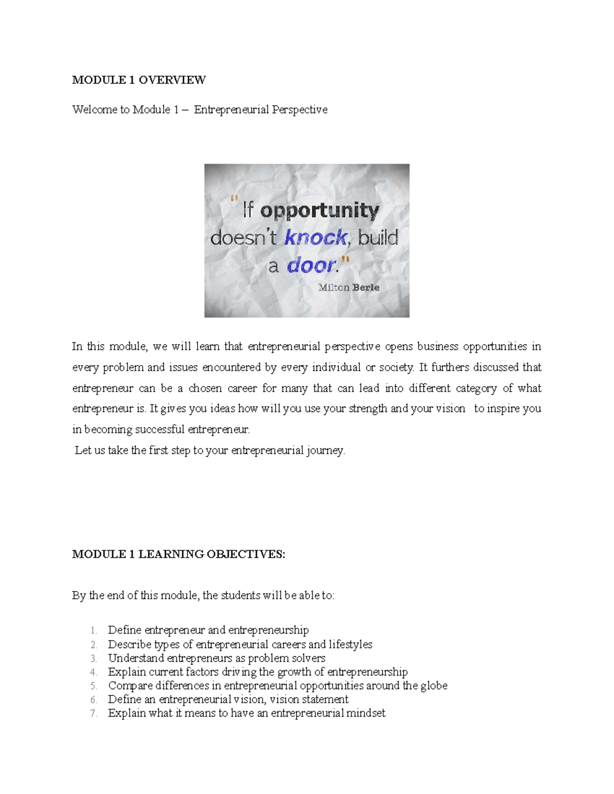 Module 1 Lesson - Ethics - MODULE 1 OVERVIEW Welcome to Module 1 ...