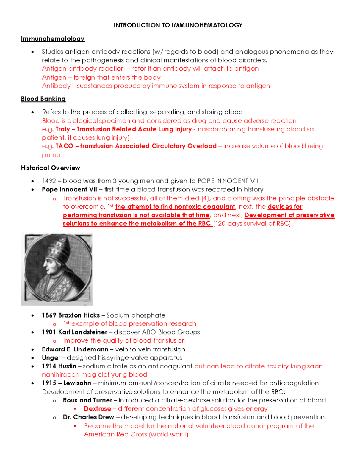 Immghy 1 Prelims Notes Finals merged - INTRODUCTION TO IMMUNOHEMATOLOGY ...