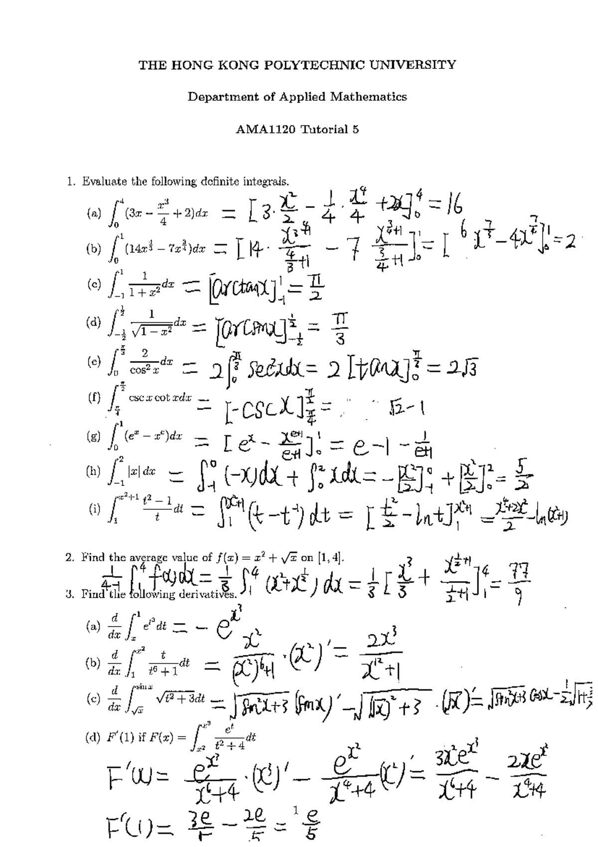 Tut5 Sol - Ama1120 Tutorial - THE HONG KONG POLYTECHNIC UNIVERSITY ...