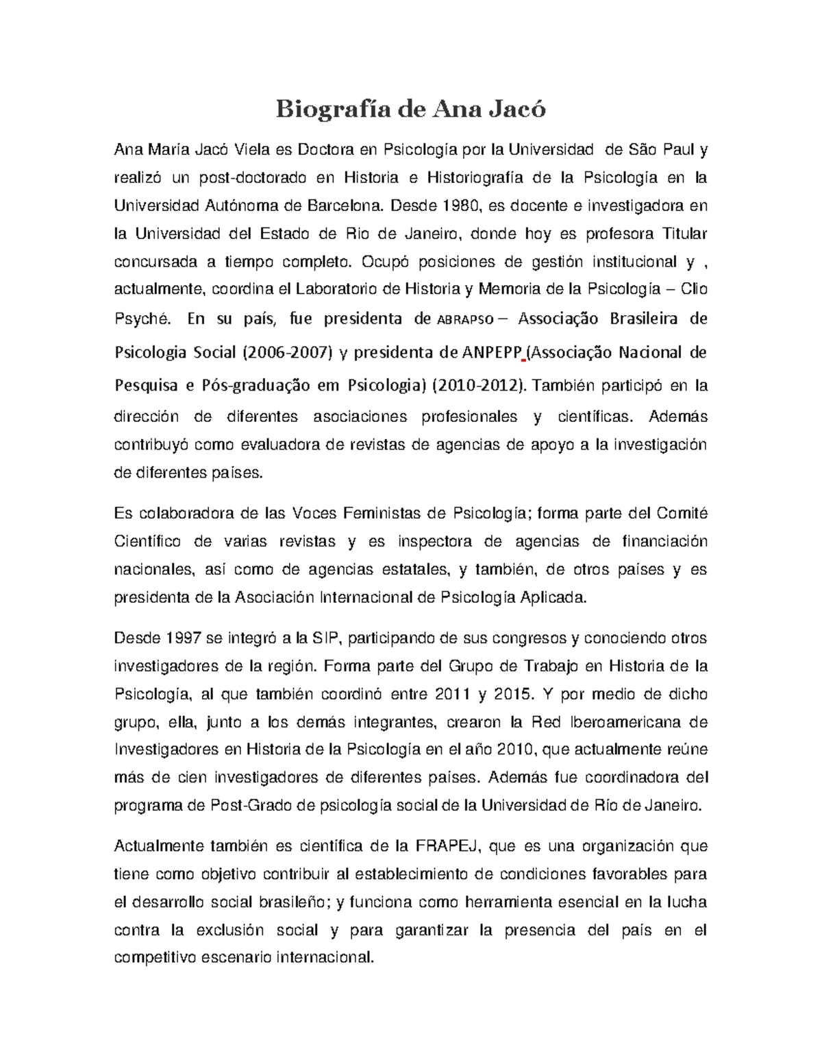 Biografia de Ana Jacó - Aaaa - Biografía de Ana Jacó Ana María Jacó ...