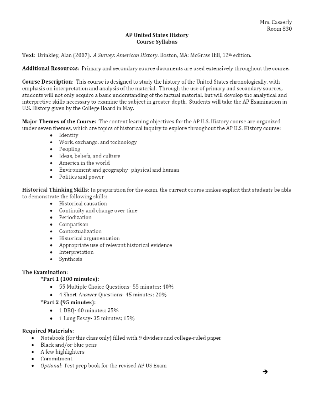 AP United States History Course Outline - HIS 102 - Studocu