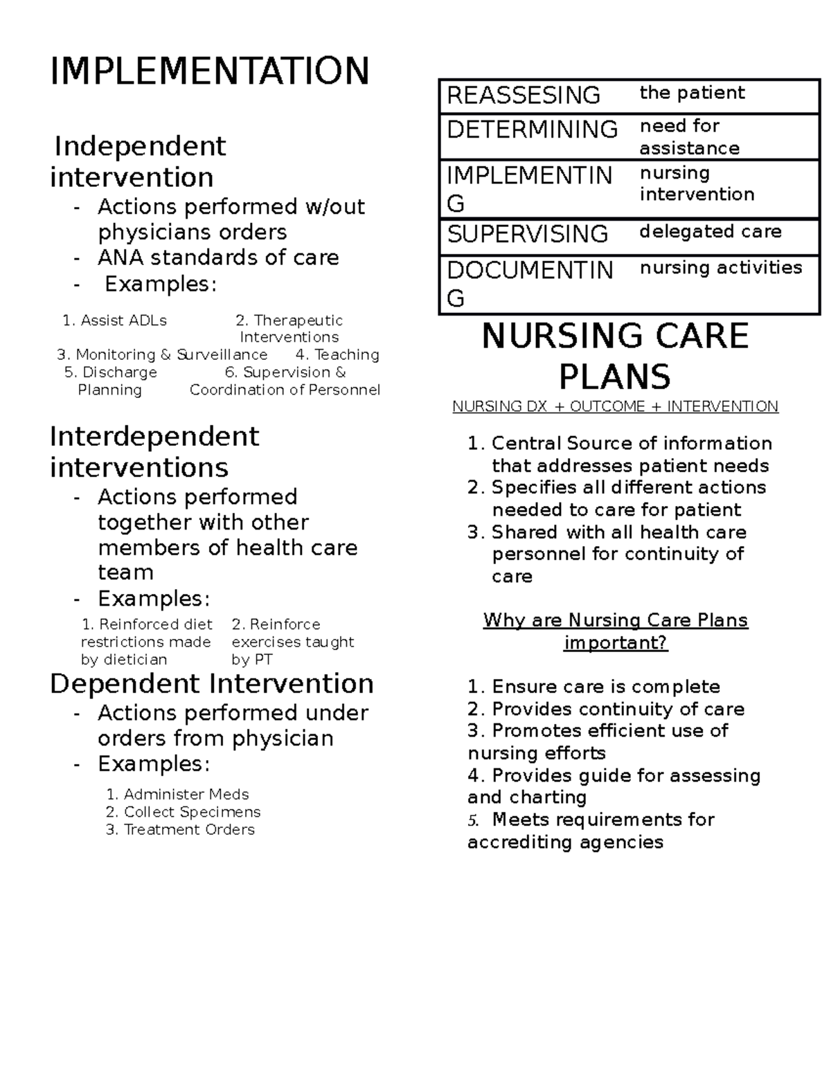 Implementation - ADOPIE study guide - IMPLEMENTATION Independent ...