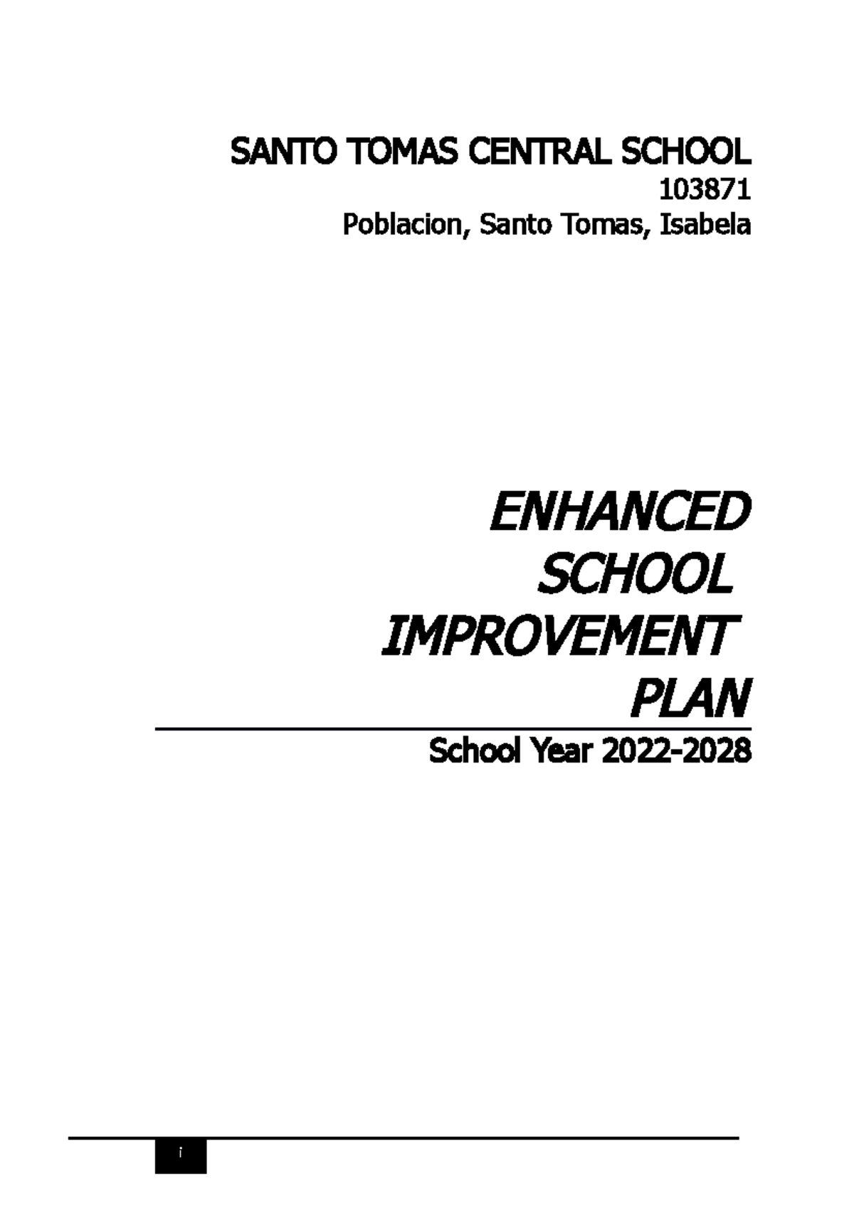 603438093 Sip Template 2023 2028 - SANTO TOMAS CENTRAL SCHOOL 103871 ...