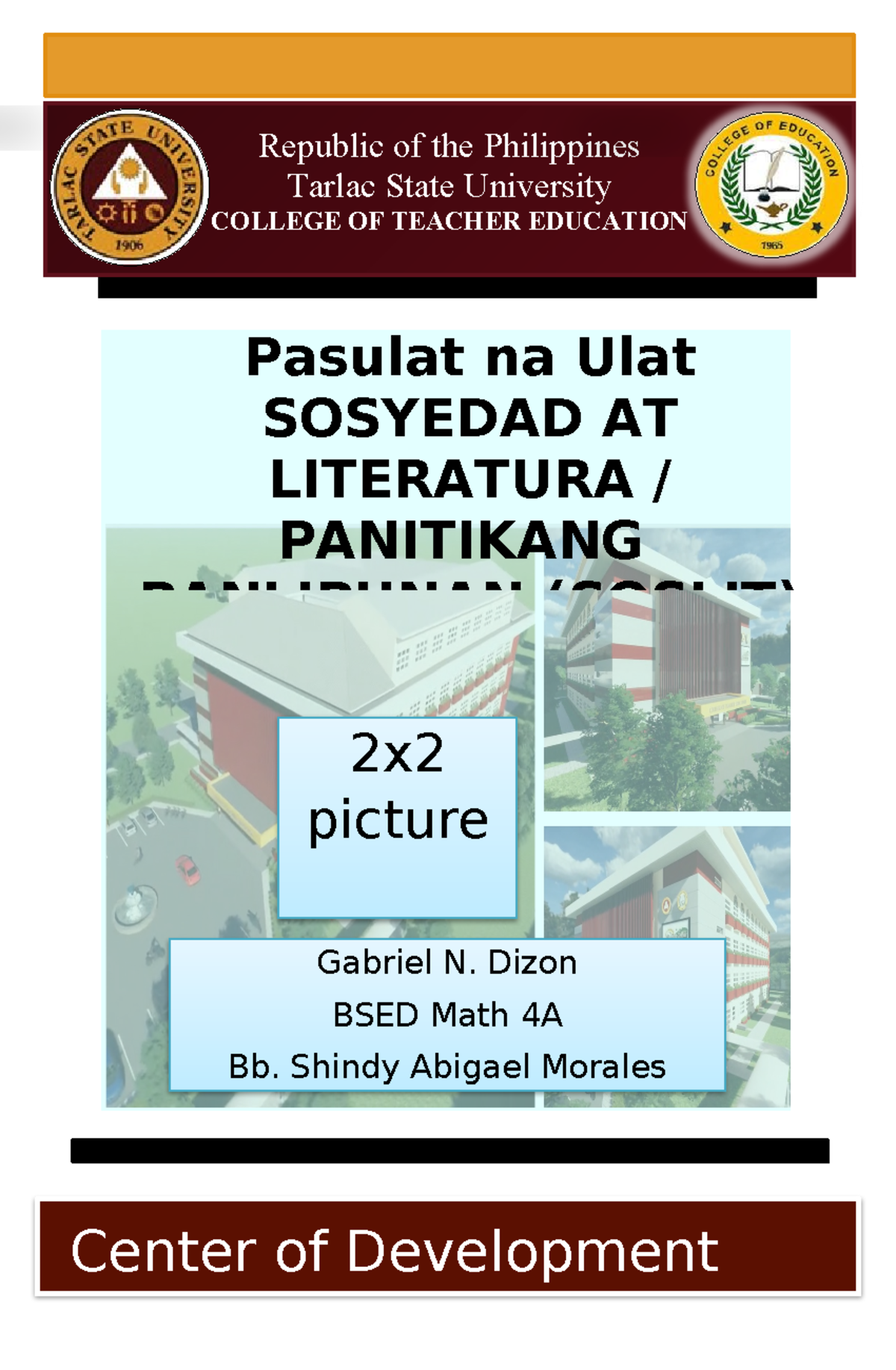 Lp4 - This is just a notes. - Center of Development Pasulat na Ulat ...