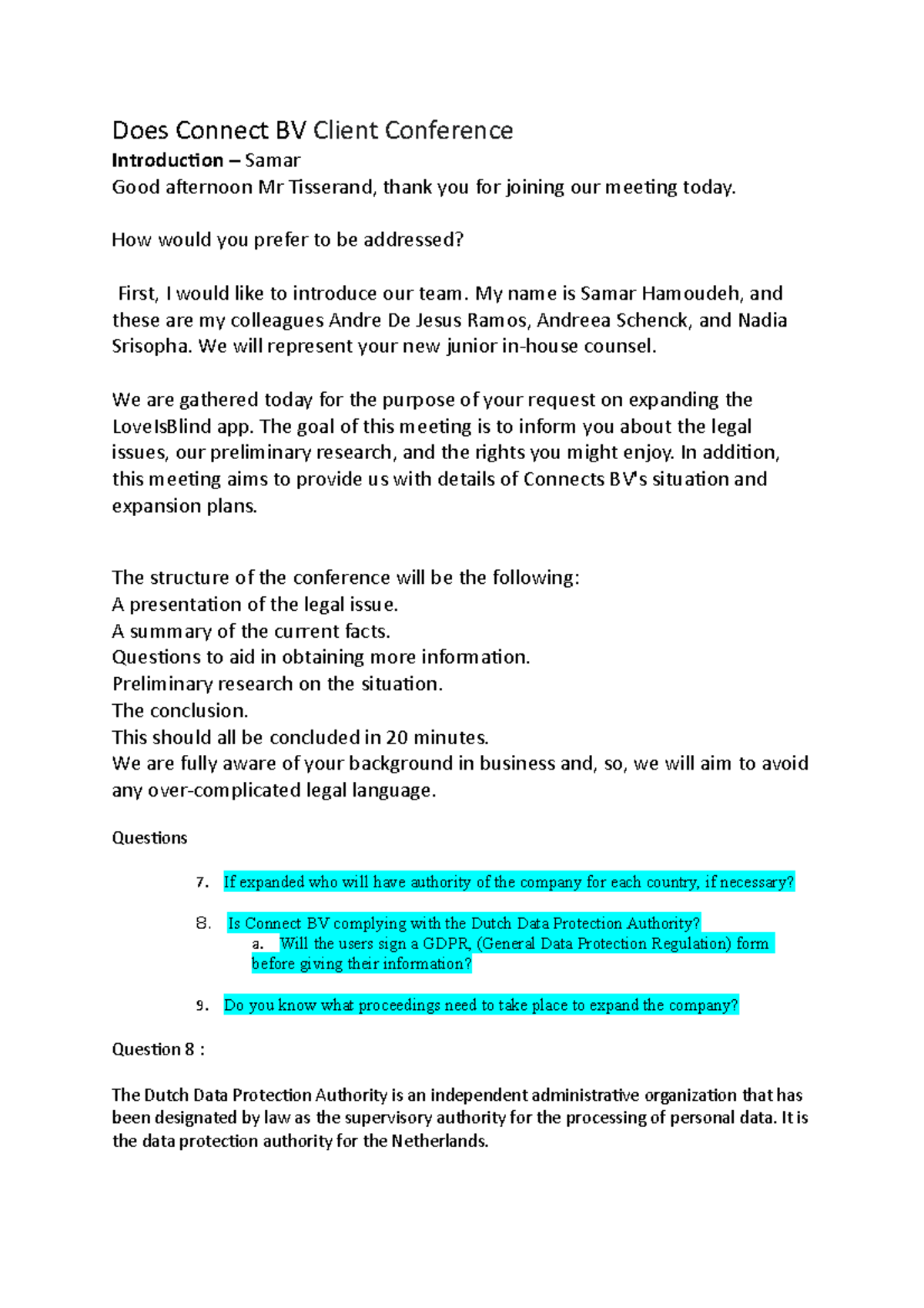 Does Connect BV Client Conference - Does Connect BV Client Conference ...