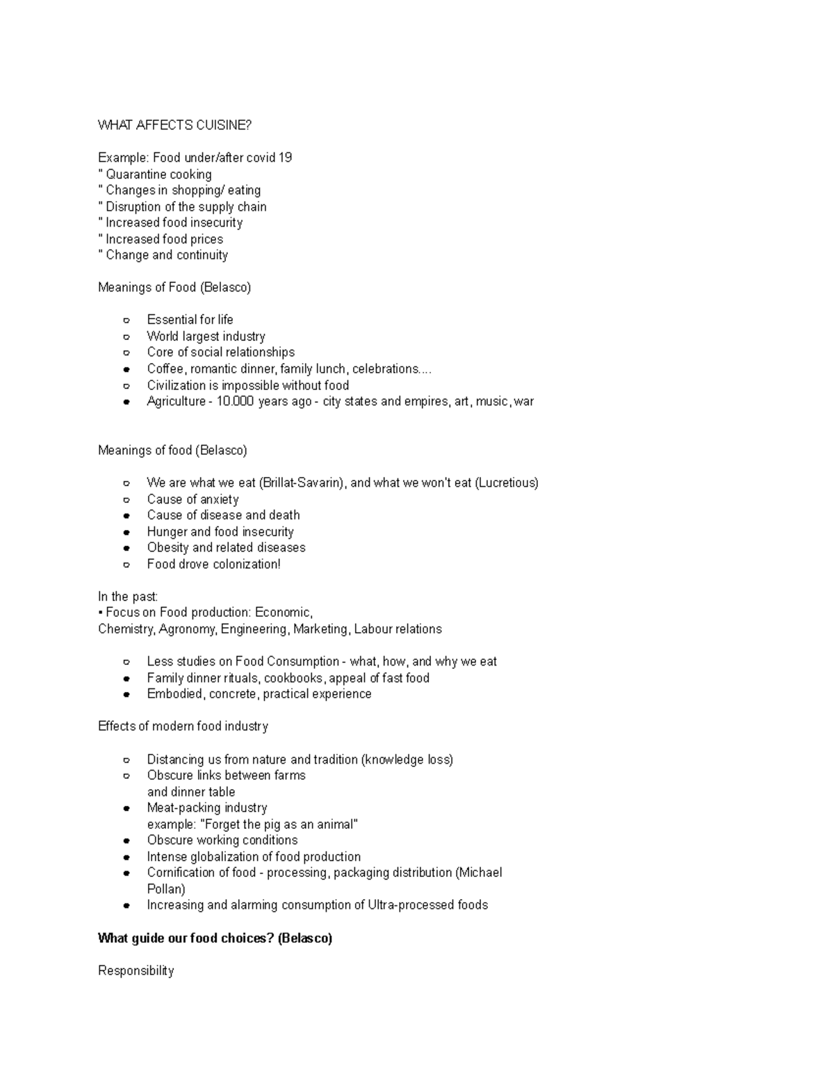 FNU 100 - helps you very well - WHAT AFFECTS CUISINE? Example: Food ...