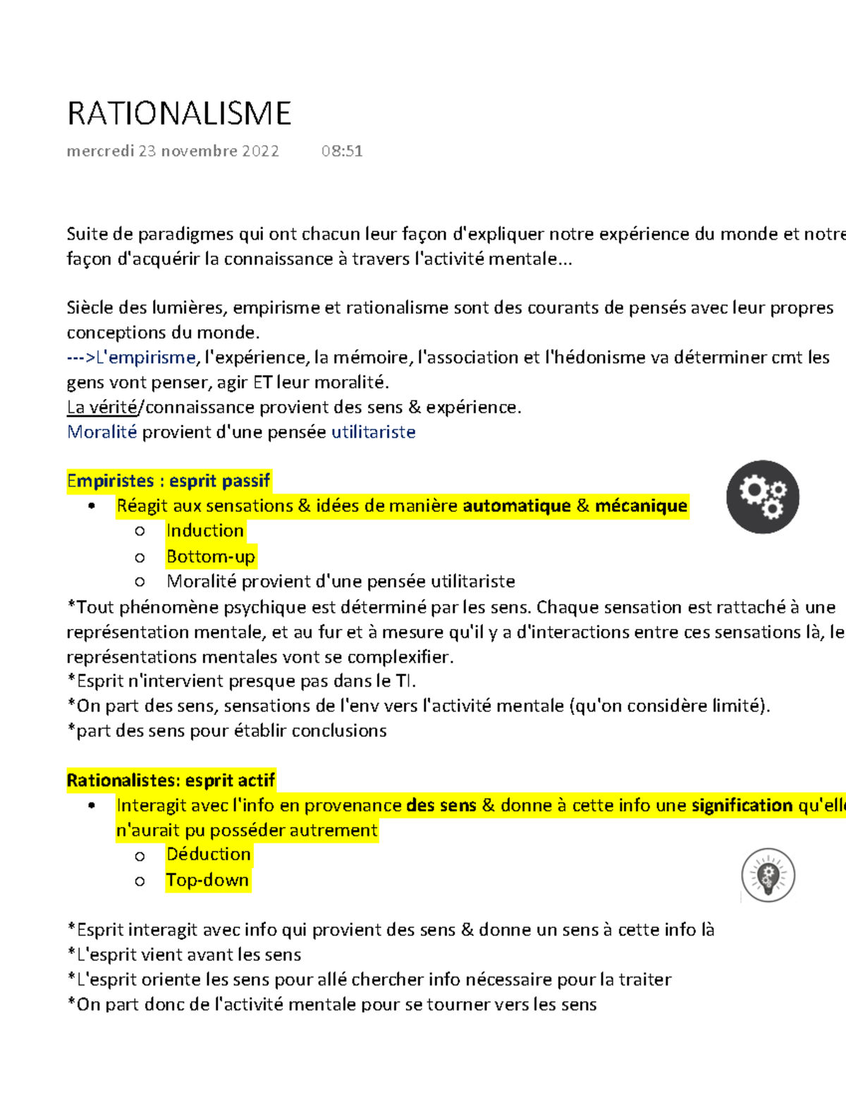 Rationalisme - Suite de paradigmes qui ont chacun leur façon d ...