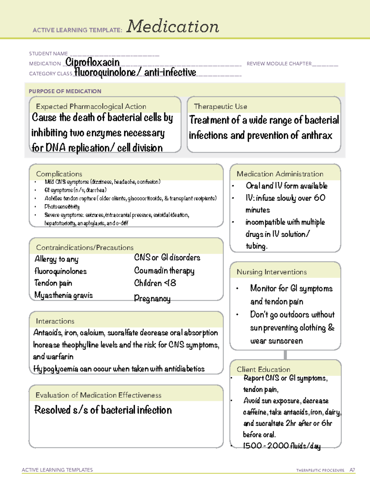 Med Template pg 5 - ACTIVE LEARNING TEMPLATES THERAPEUTIC PROCEDURE A ...